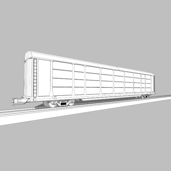 train car autorack 3d model