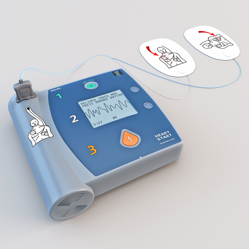 3d portable defibrillator model
