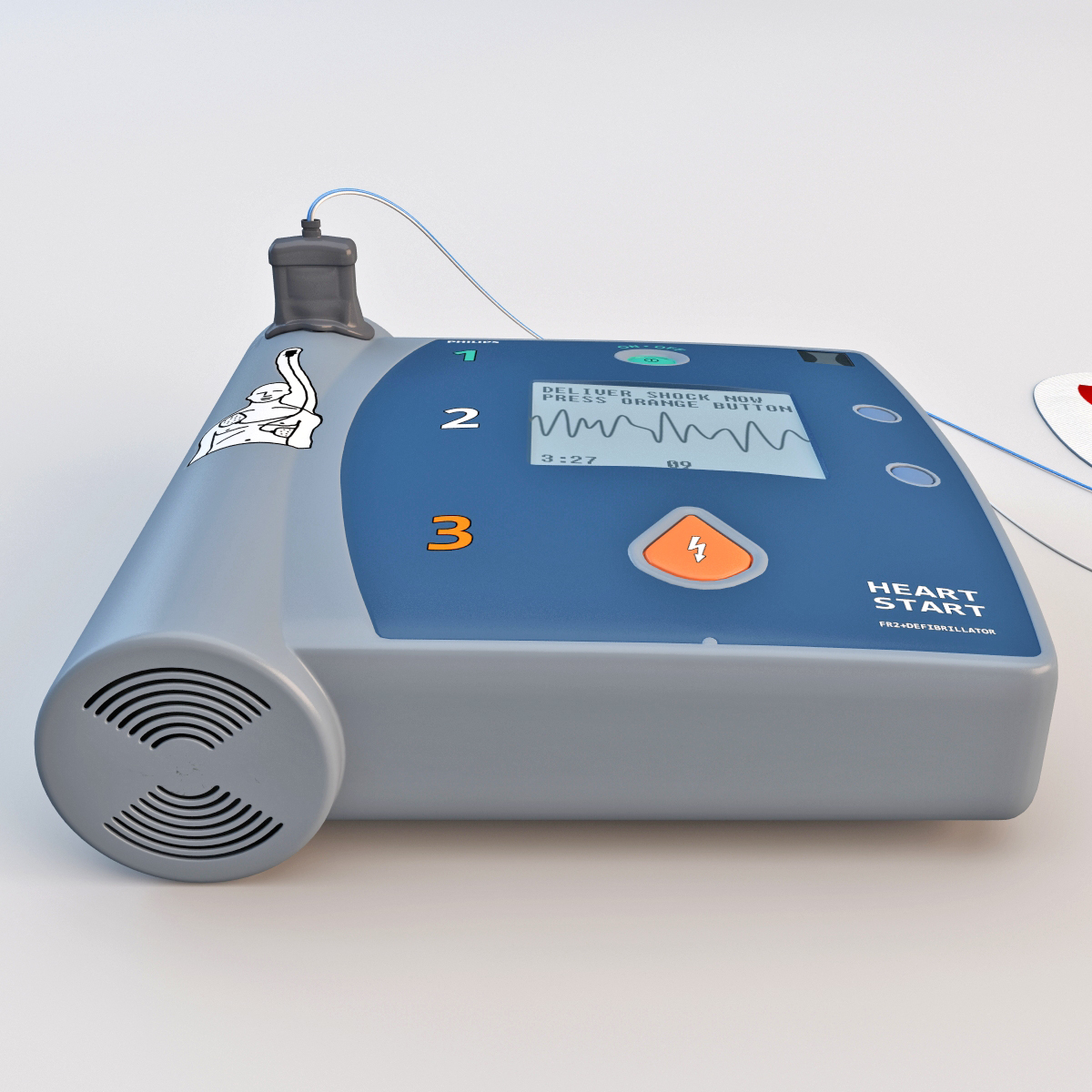 3d portable defibrillator model