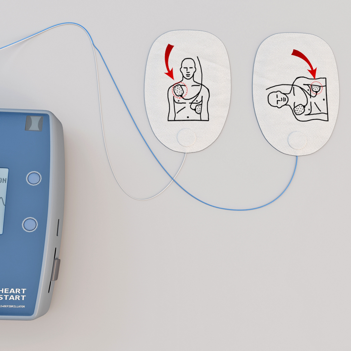 3d portable defibrillator model