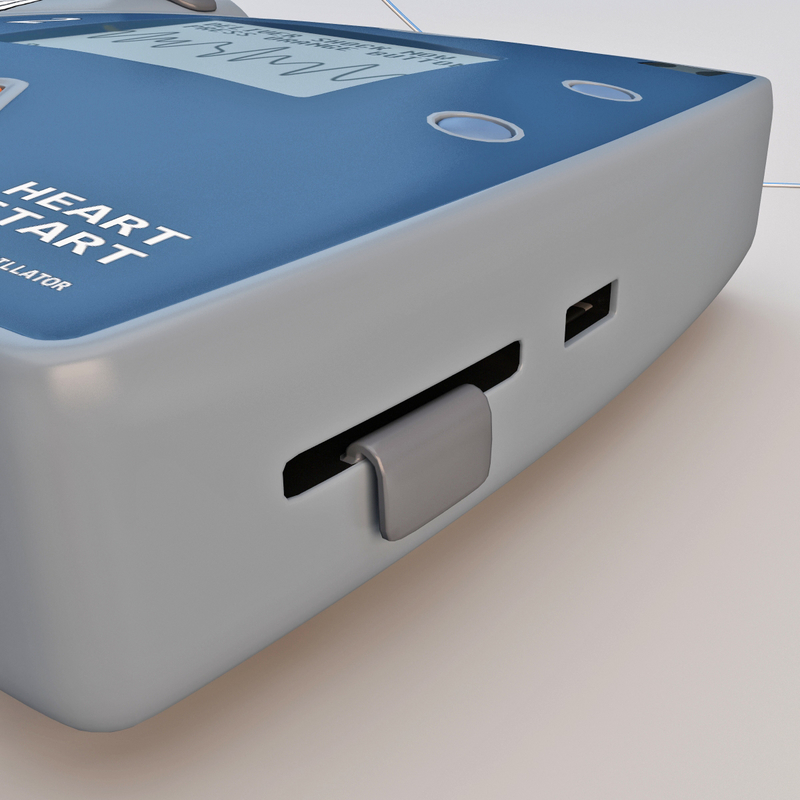 3d portable defibrillator model
