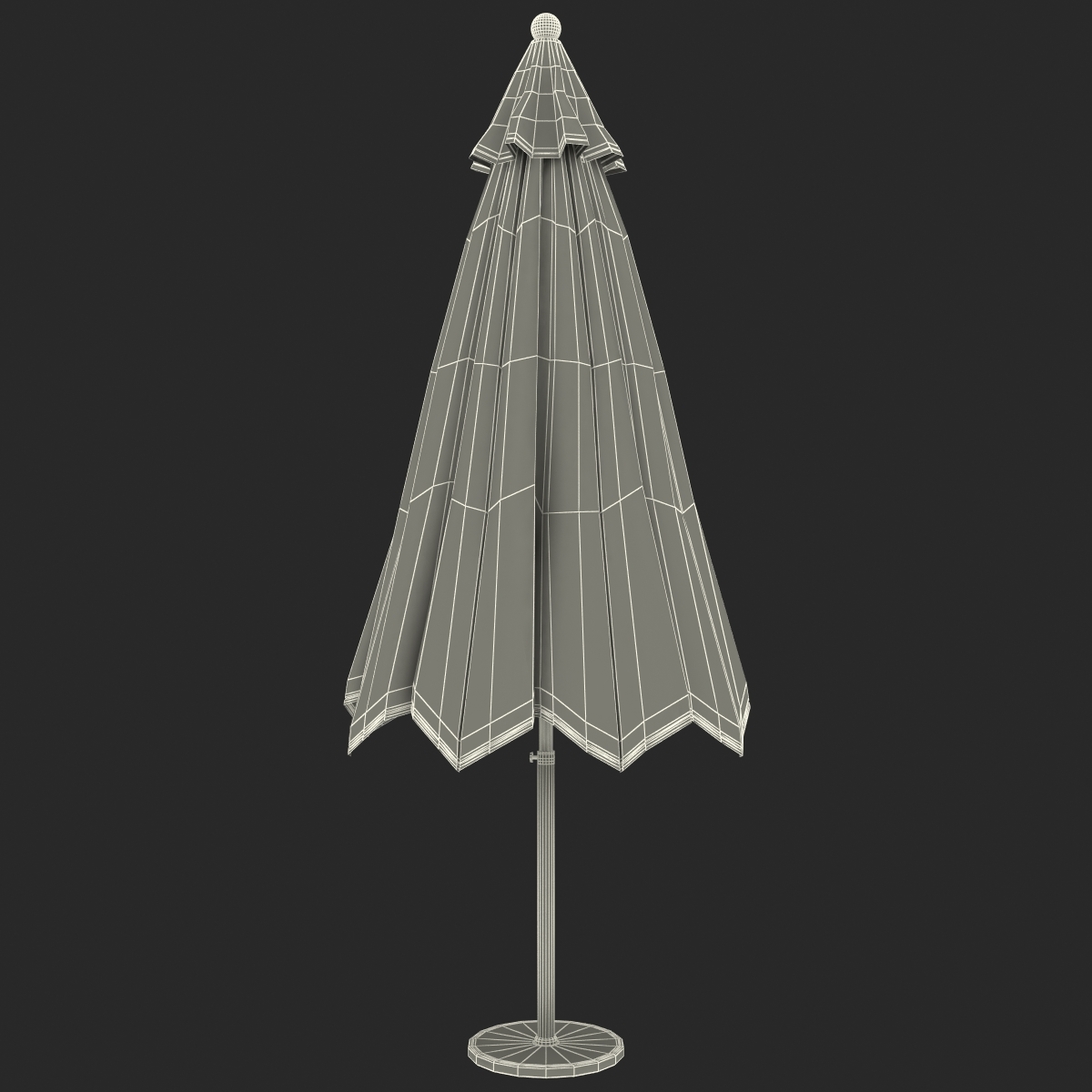 patio umbrella closed 3d model