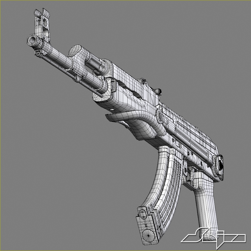3d kalashnikov rifle ak 2 model