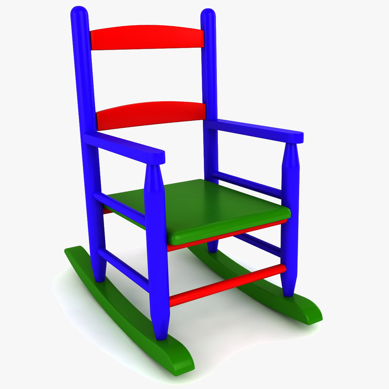 kids rocking chair 3d dxf