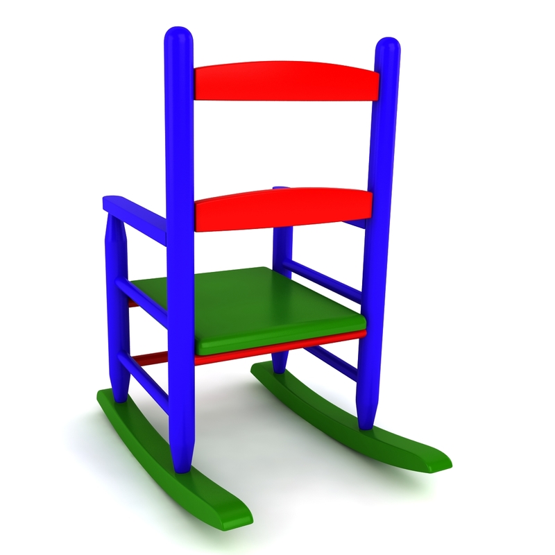 kids rocking chair 3d dxf