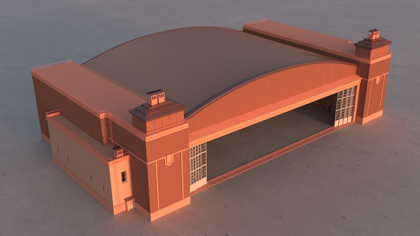 3d airplane hangar model
