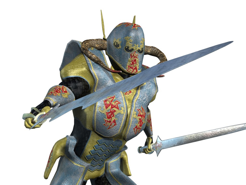 3d medieval alien knight
