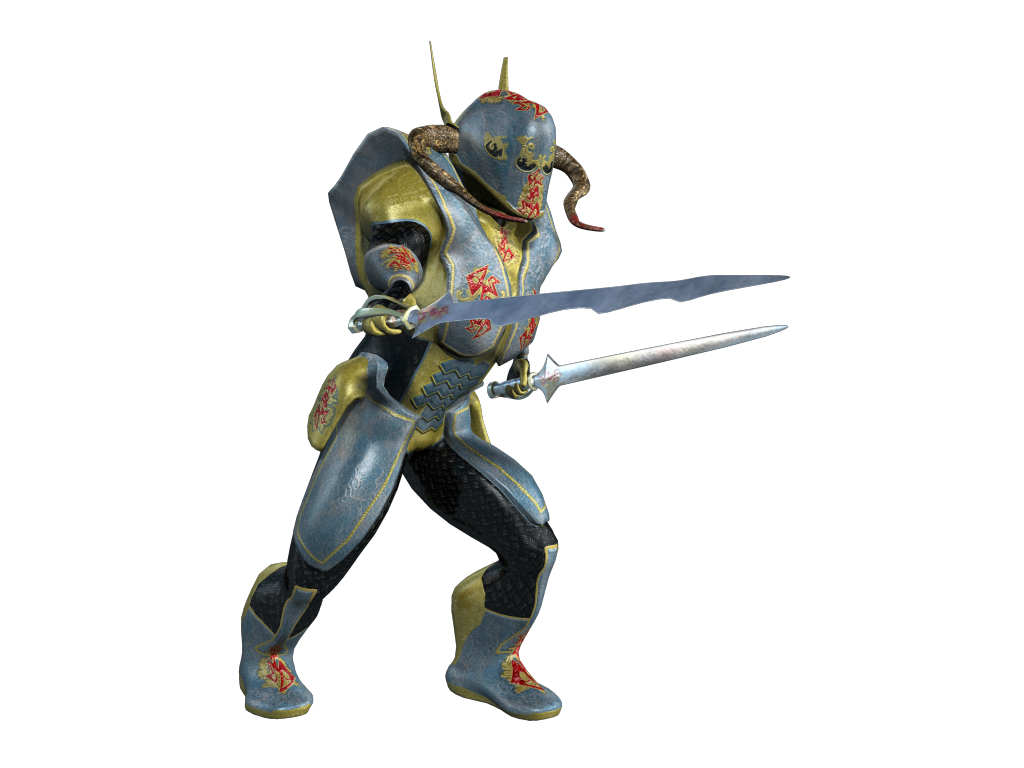 3d medieval alien knight