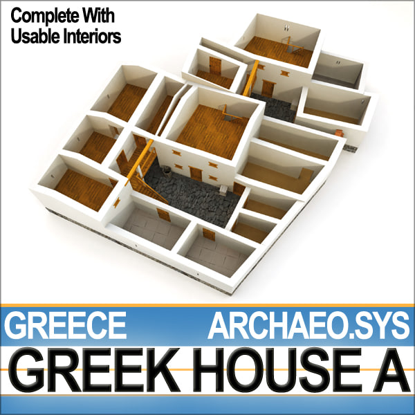3d ancient greek house interiors model