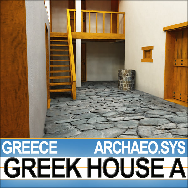 3d ancient greek house interiors model
