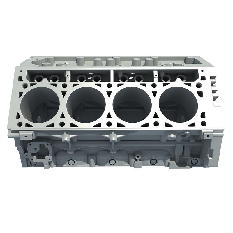 3d model v8 engine block
