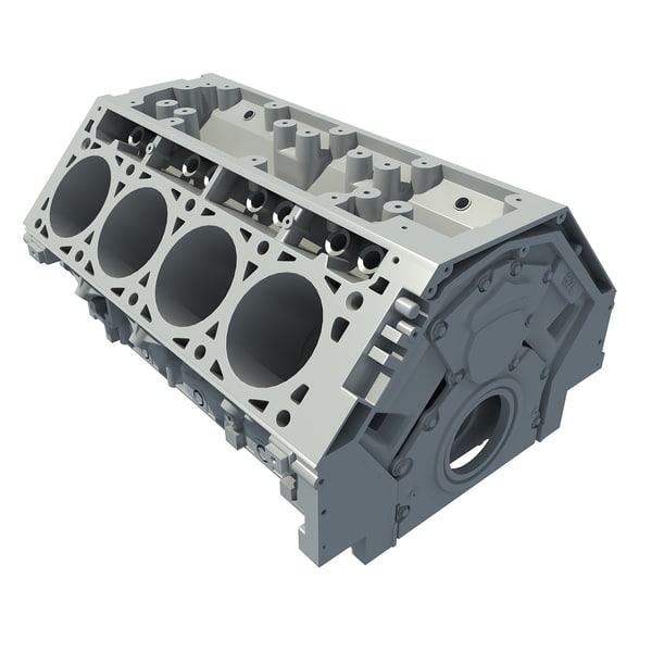 3d model v8 engine block