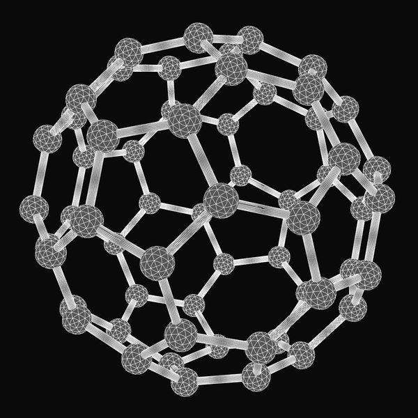 3d model c60 buckyball carbon