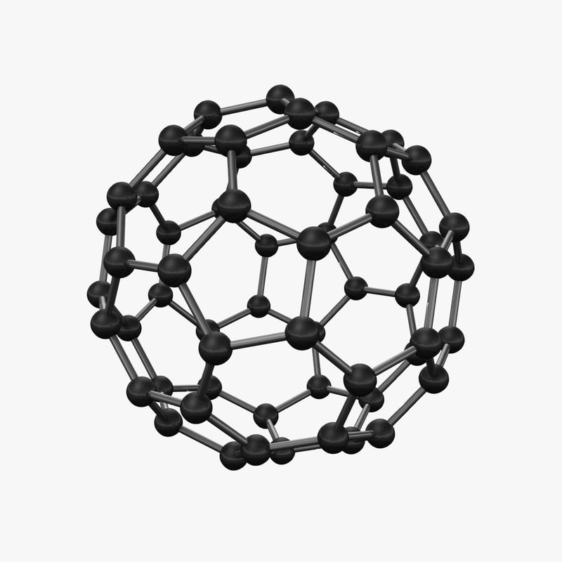 3d model c60 buckyball carbon