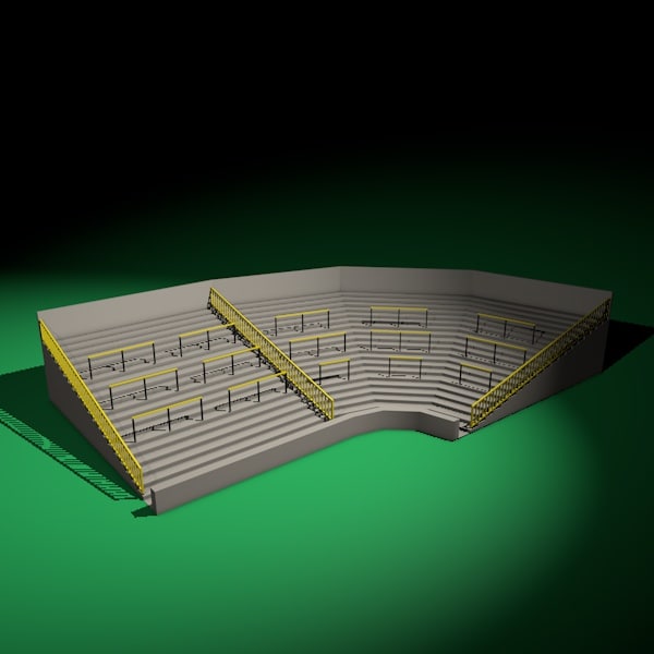 standing soccer stadium terrace 3d model