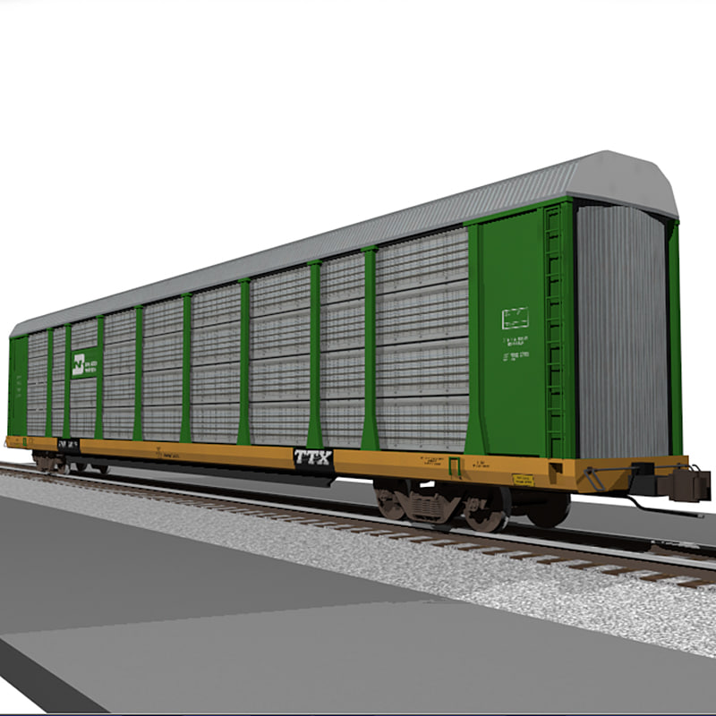 cinema4d train car autorack