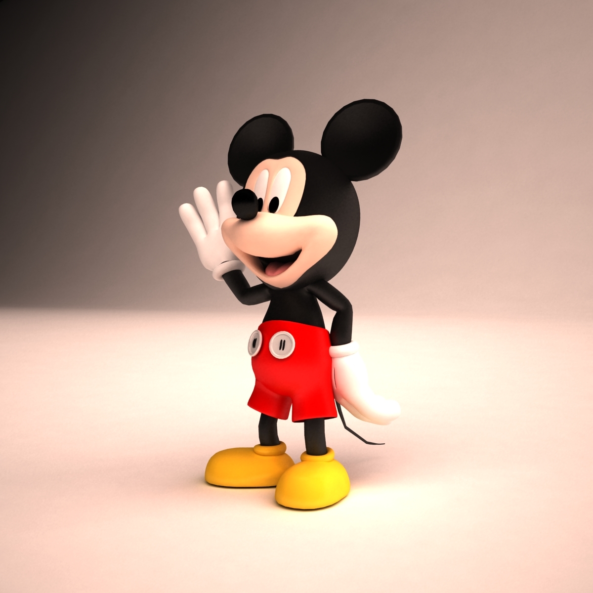 3d model of mickey mouse rigged