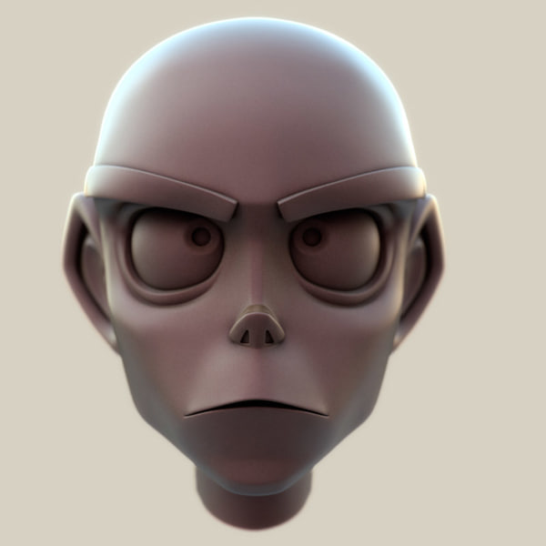 cartoon head toon 3d model