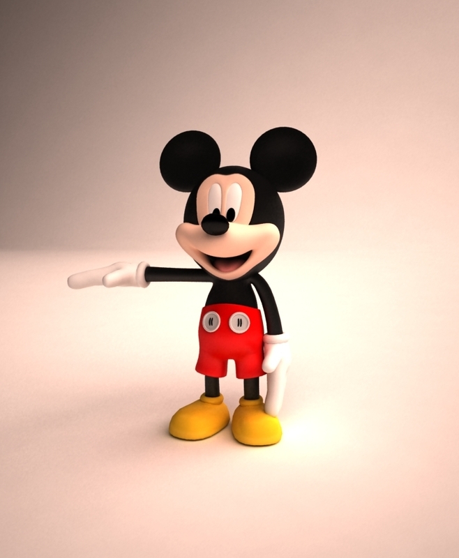 3d model of mickey mouse rigged