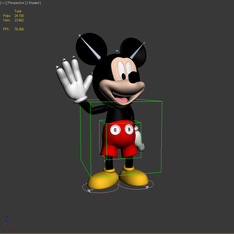 3d model of mickey mouse rigged