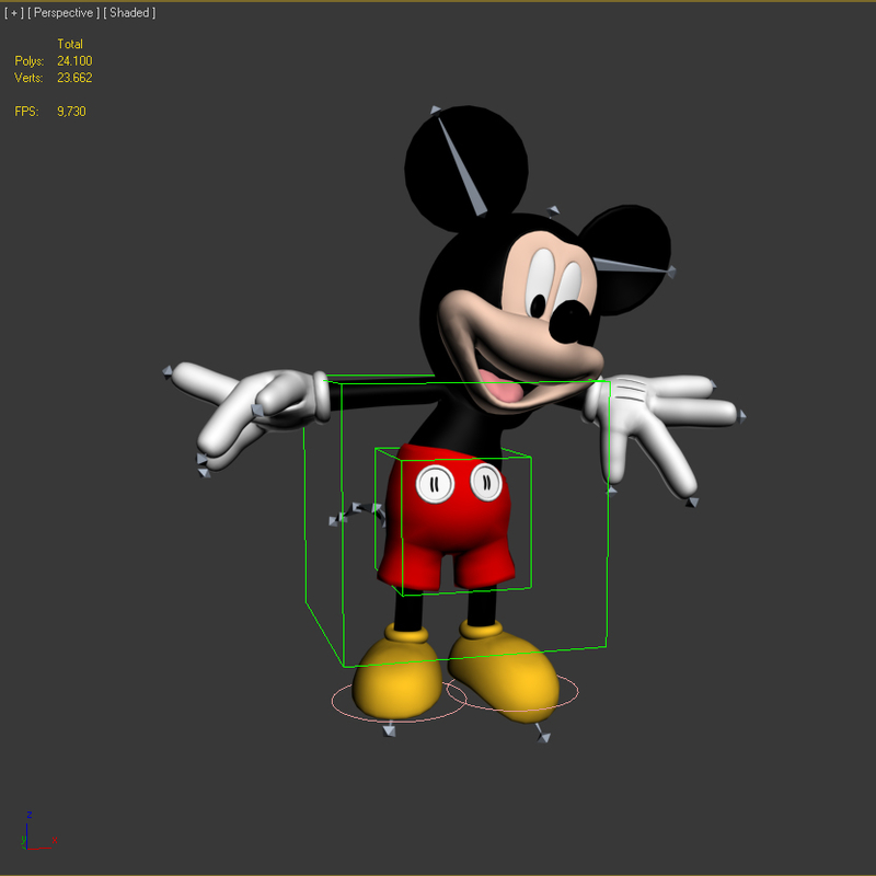 3d model of mickey mouse rigged