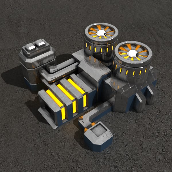 factory sci-fi building 3d model