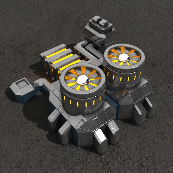 3d powerplant sci-fi building