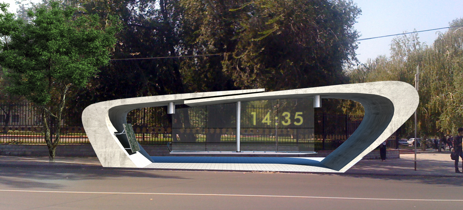 3d bus stop sign design modern model