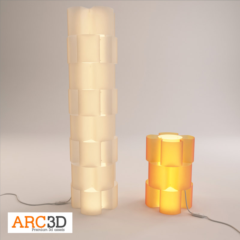acrylic modular lamp lighting 3d model