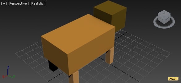 3d model minecraft cow walking animation