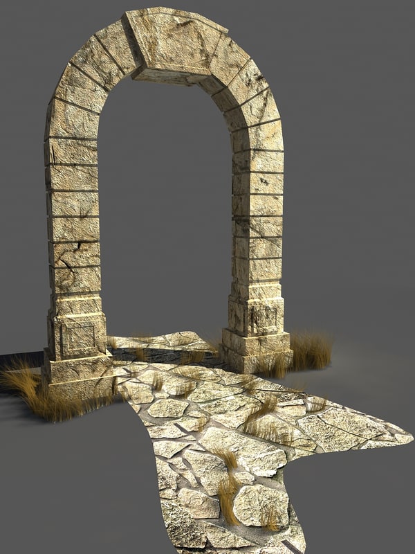 ancient stone portal 3d model