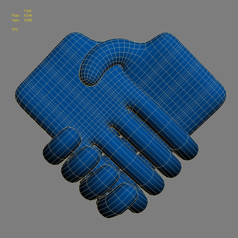 handshake icon 3d model