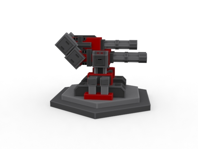 3d minigun turret model