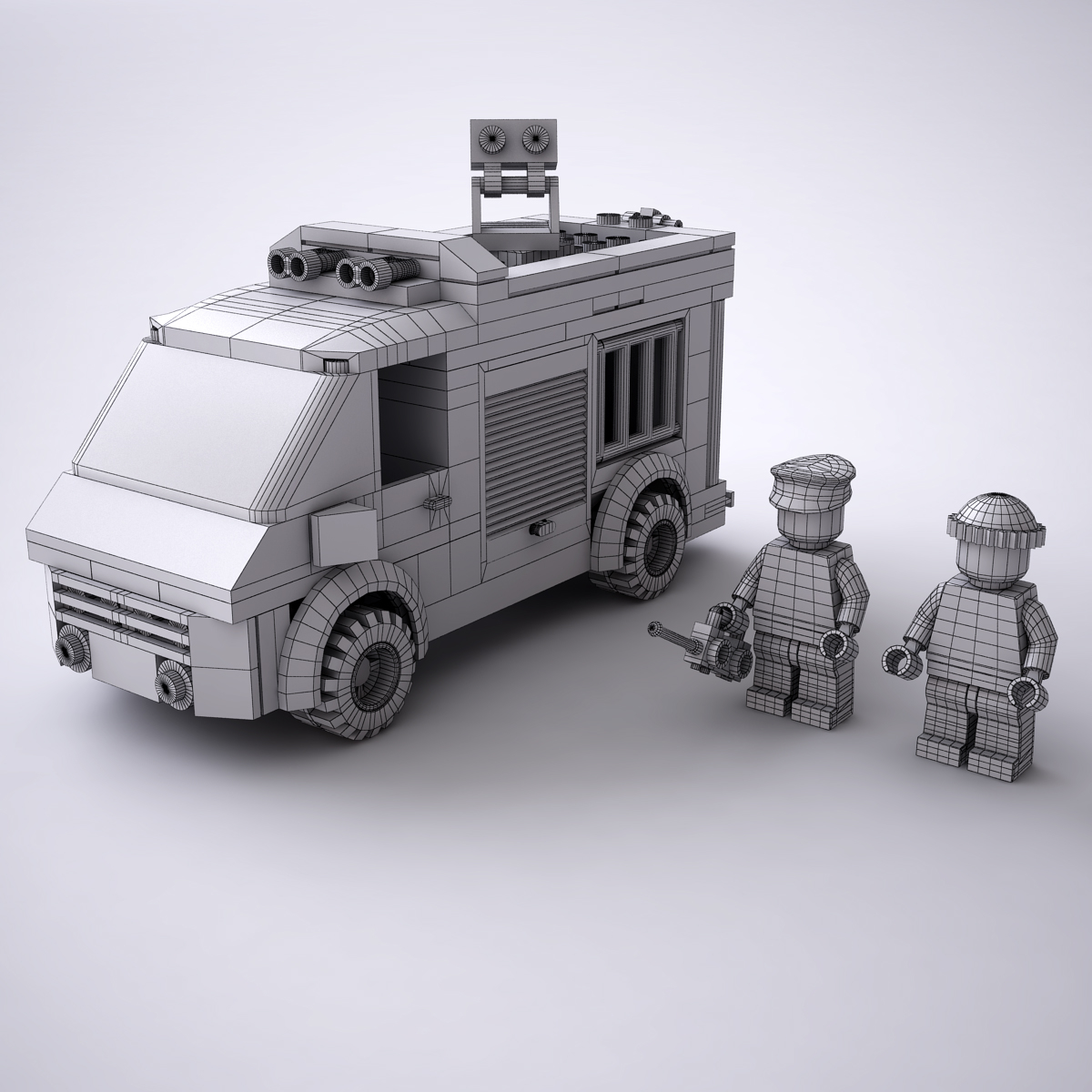 3d model lego police van