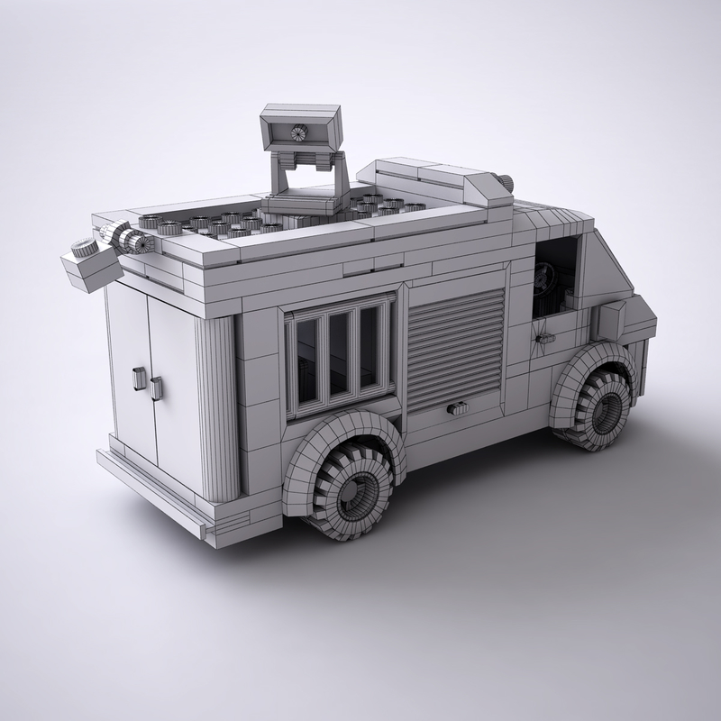3d model lego police van
