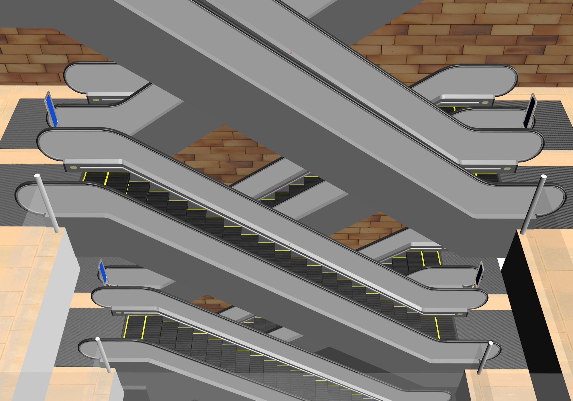 3d model escalator metal