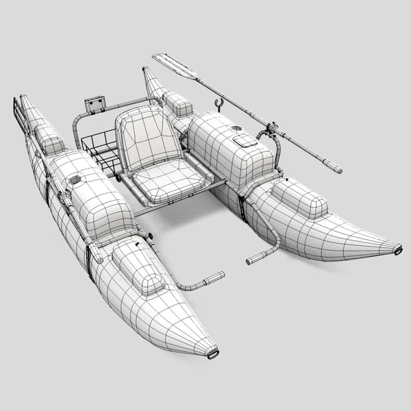 3d model inflatable pontoon boat