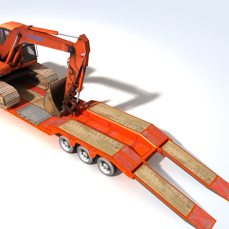 3d model truck loader excavator construction