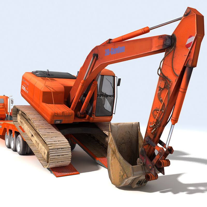 3d model truck loader excavator construction