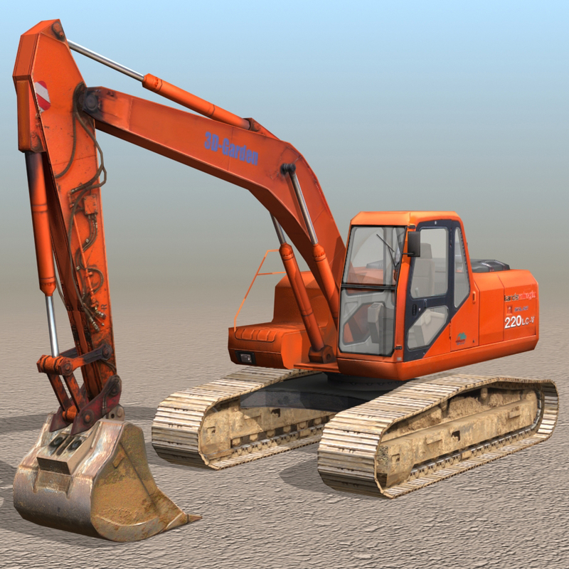 3d model truck loader excavator construction