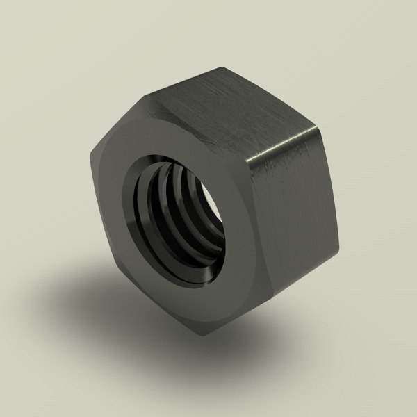 3d hex nut m model