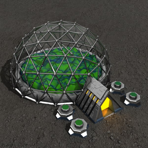 3d model command center sci-fi building