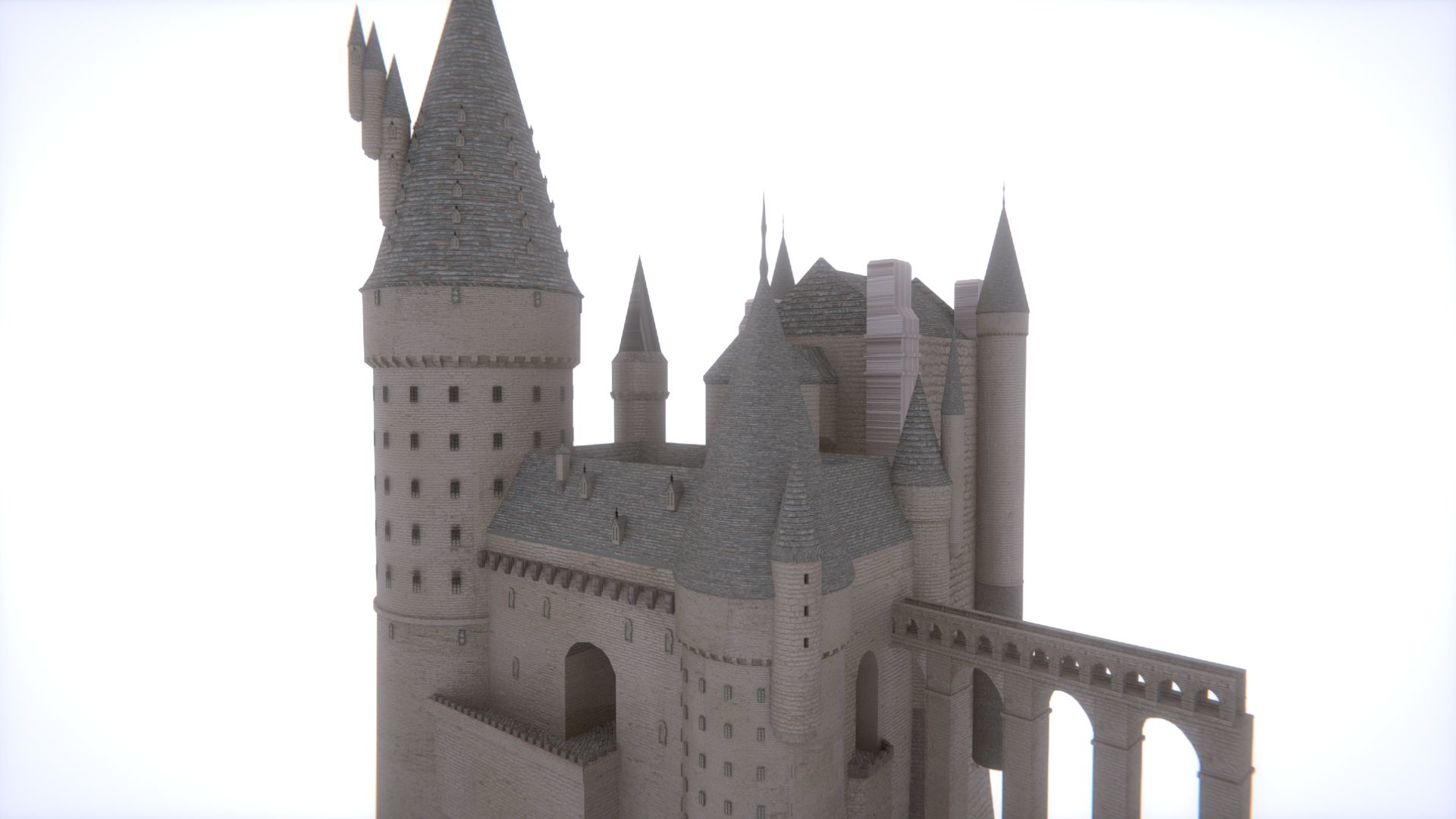 main tower quad hogwarts 3d model