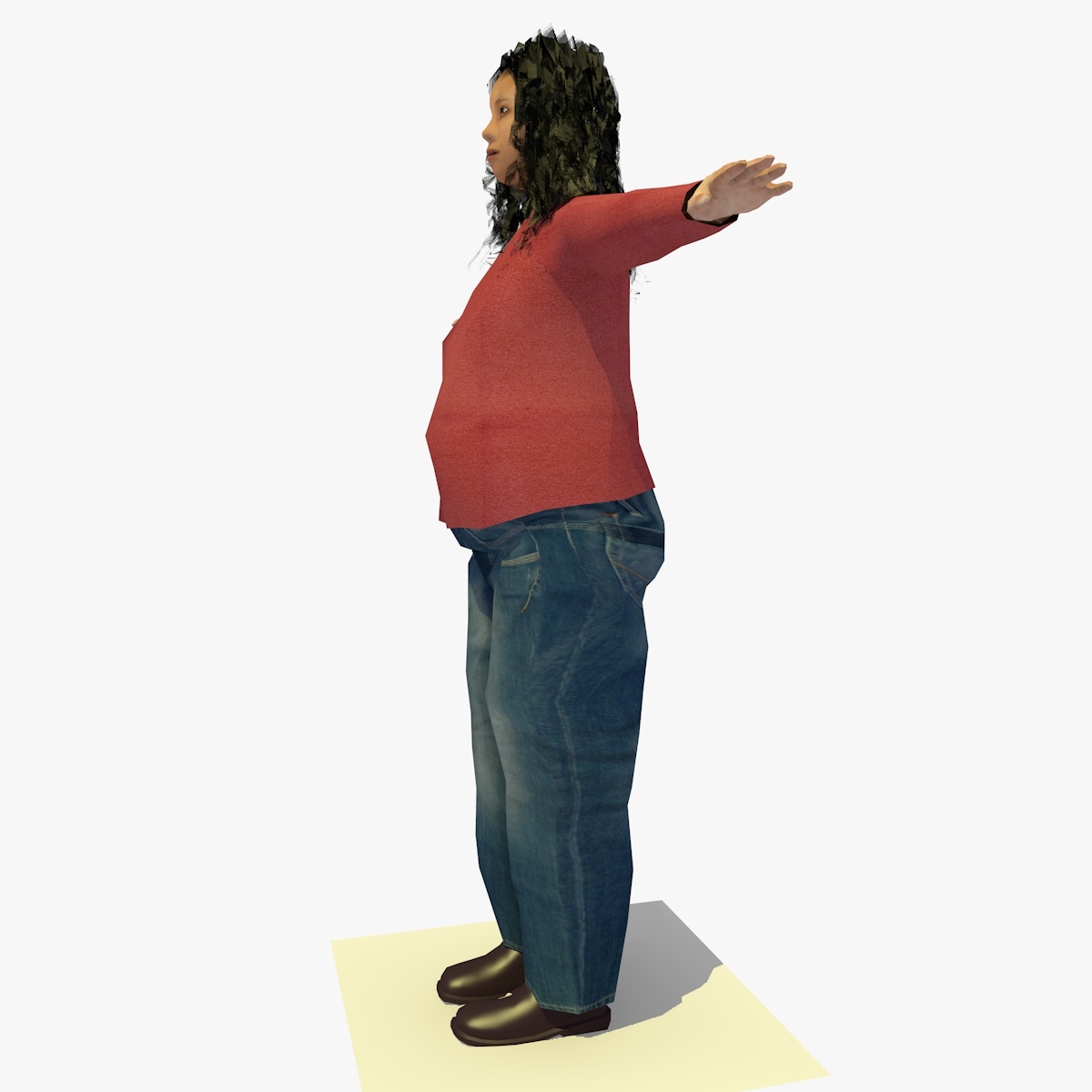 3d realistically african female body model