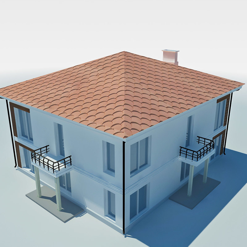 3d low-poly cottage model