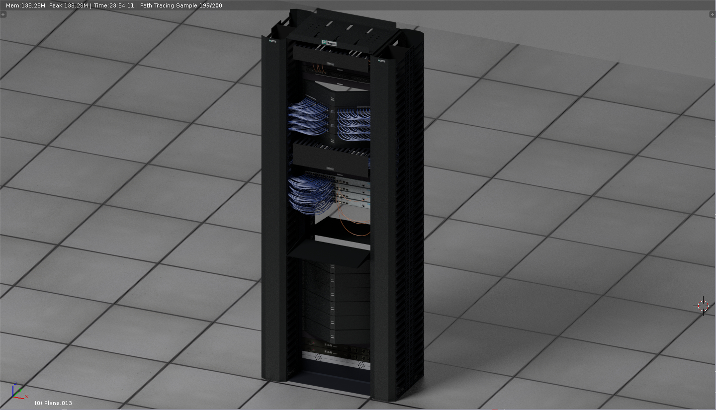 rack communications 3d blend