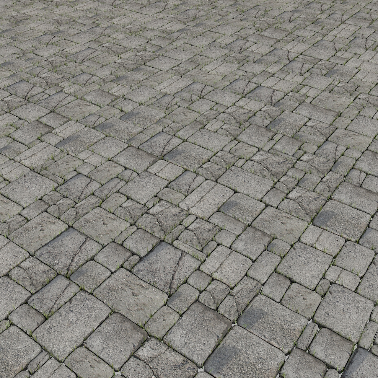 3d block grass stones model