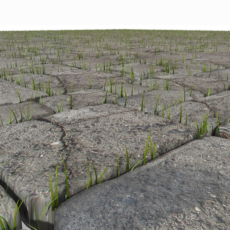 3d block grass stones model