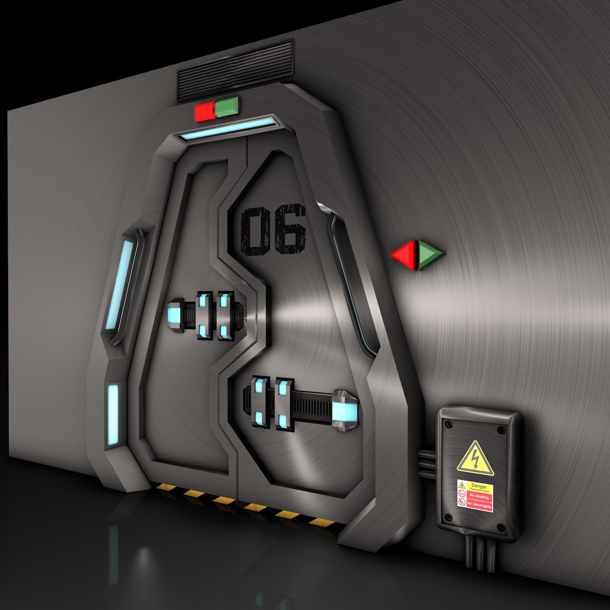 3d model technological door