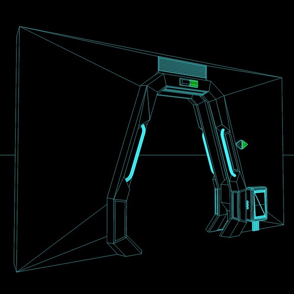 3d model technological door